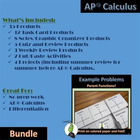 Ap® Calculus Bundle Of Graphic Organizers Projects Activities And More