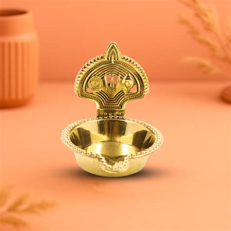 Brass Shanku Chakra Deepam Without Stand Pital Conch Chakra Deepak Pujalane