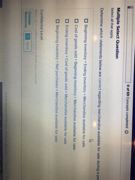 Solved O Of Concepts Completed Multiple Select Question Chegg