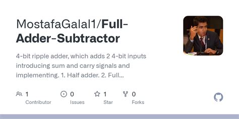 Github Mostafagalal1full Adder Subtractor 4 Bit Ripple Adder Which