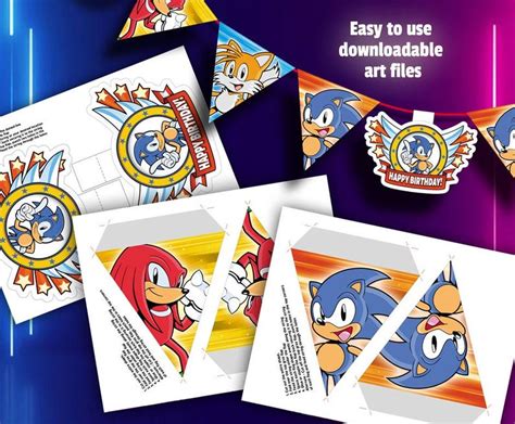 Sonic The Hedgehog Party Banner Digital Printable Birthday Party Or Event Flags Feat Tails And