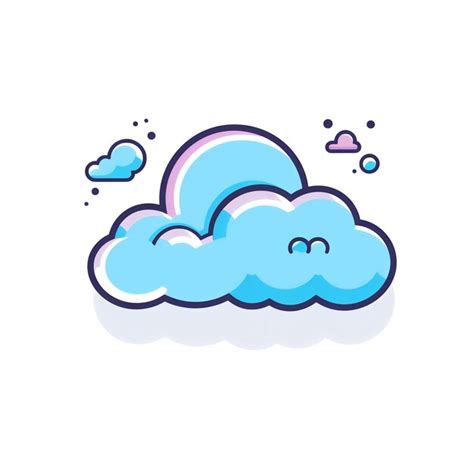 Premium AI Image Cloud Themed Simple Icon White Background Line Color