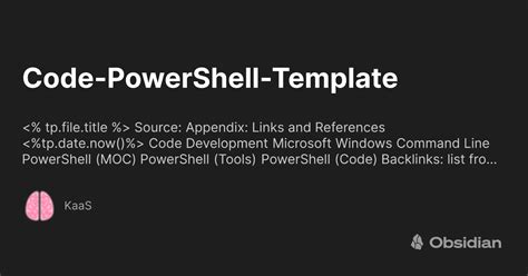 Code Powershell Template Kaas Obsidian Publish