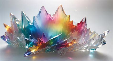 A Rainbow Colored Glass Sculpture Made By The Company Of The Glass