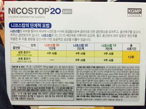 니코틴패치금연패치 사용법 및 가격니코스탑한독약품 네이버 블로그