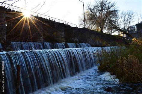River Dam Water Release The Excess Capacity Of The Dam Until Spring Way Overflows Streams Of