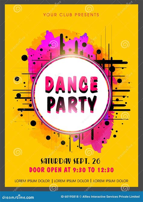 Abstract Dance Party Template For Banner Flyer Poster Invitation