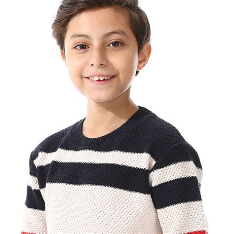 Longsleevesstripedboyspullover Navyblueoffwhiteandred Andora