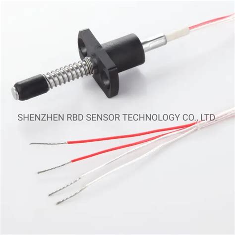 High Precision PT100 Temperature Sensor Class A Rtd Probe M4 Brass Screw Thread 6mm 3 Core FEP