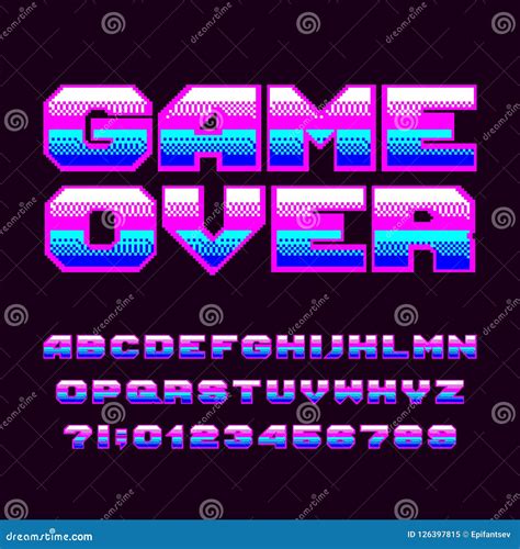 3d Font Pixel Vector Holographic 3d Effect Font Stereo Distorted