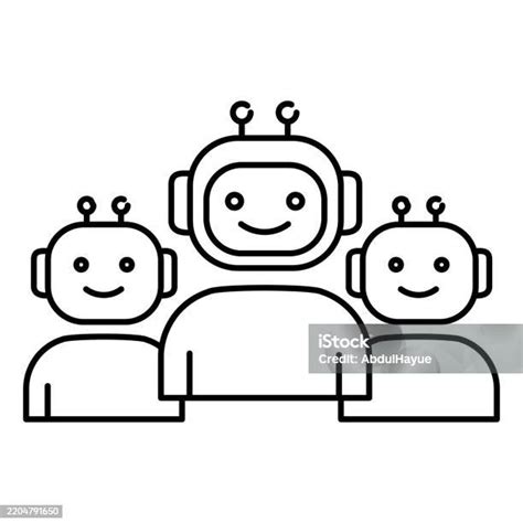 Ai 팀워크 및 협업 편집 가능한 획을 사용한 벡터 아이콘 디자인 0명에 대한 스톡 벡터 아트 및 기타 이미지 0명 동업 로봇 Istock