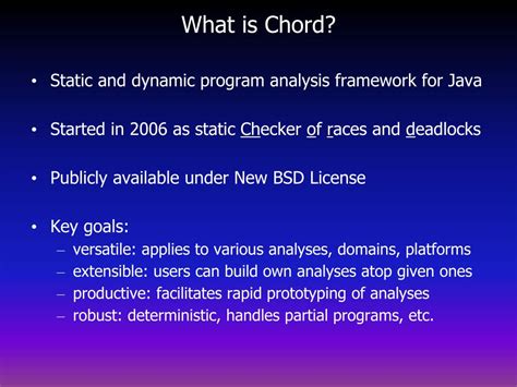 Ppt Chord A Program Analysis Platform For Java Powerpoint