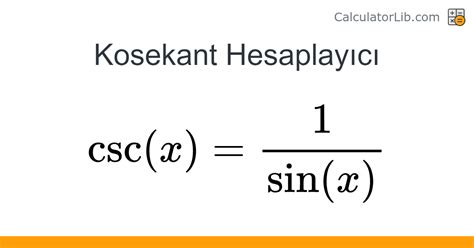 Kosekant Hesaplayıcı Çevrimiçi Hesaplayıcı