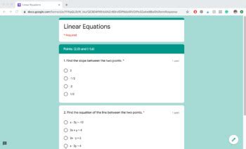 Linear Equations Google Form By Mrs E Teaches Math TPT