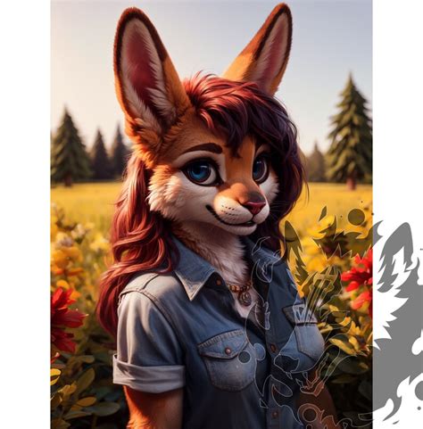 Anthro Rabbit Girl Concept Art Image Digital Download Hd Image Original Character For Roleplay