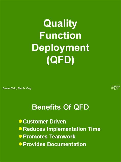 Quality Function Deployment Qfd Besterfield Mech Eng Pdf