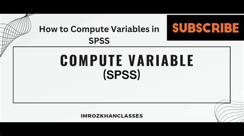 How To Compute Variables In Spss Youtube