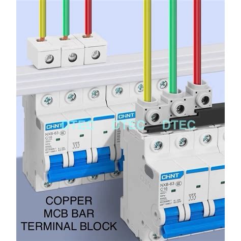 1pcs Copper Mcb Busbar 1p 2p 3p 4p Terminal Block 100a For Distribution Board Control Panel