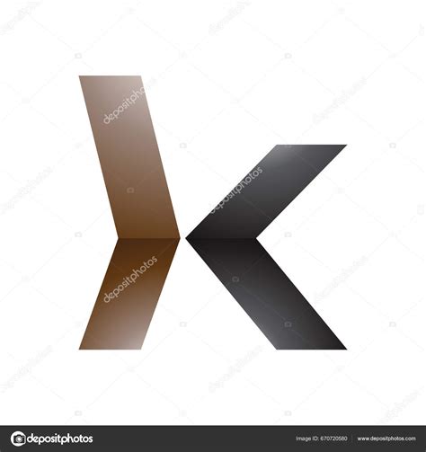 Brown Black Glossy Lowercase Arrow Shaped Letter Icon White Background