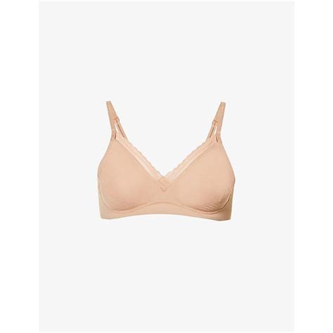 Sloggi Body Adapt Twist Branded Stretch Jersey Bra In White Lyst