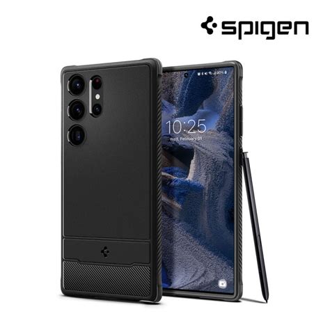 SPIGEN เคส S23 Ultra Rugged Armor Matte Black เคสซลโคน เคสกน