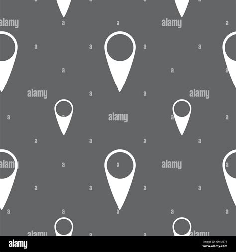 Map Pointer Icon Gps Location Symbol Seamless Pattern On A Gray Background Vector Stock