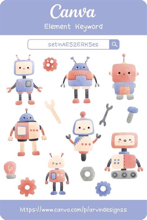Canva Keyword For Cute Robot Svg Element Canvas Learning Canvas