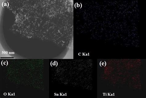 STEM Image Of Ternary SnO2TiO2 Graphene Composite And Be