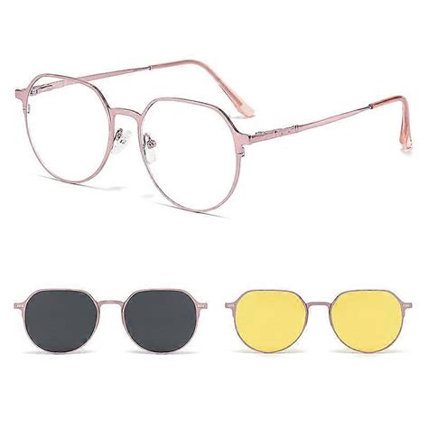 3 In 1 Polarized Sunglasses Men Magnetic Clip On Glasses Metal Frame