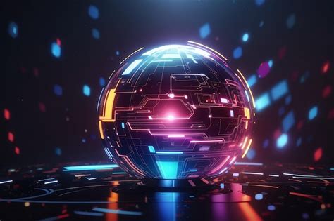 Premium Photo Digitally Generated Shiny Futuristic Sphere
