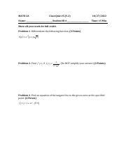 A Quiz Pdf Math A Class Quiz Course Hero