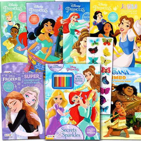 Disney Princess Coloring Book Activity Deluxe Bundle Set