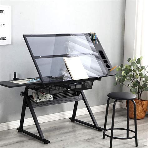 New Pattern Drafting Table With Stool Drawers And Side Table By Artist
