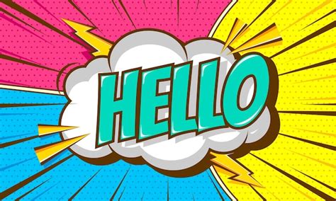 Premium Vector | Hello comic cartoon expression design