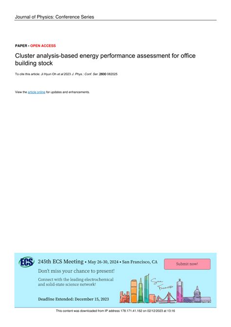 Pdf Cluster Analysis Based Energy Performance Assessment For Office Building Stock
