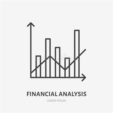 Financial Analysis Flat Logo Column Chart And Line Graph Icon Data