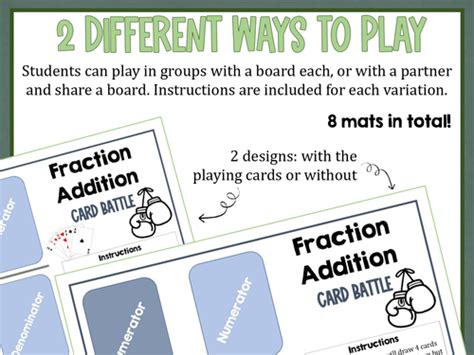 Add And Subtract Fractions Game Mats Teaching Resources
