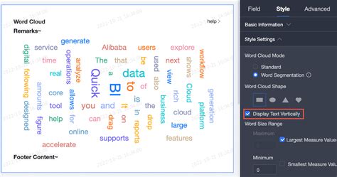 word cloud chart quick bi alibaba cloud documentation center