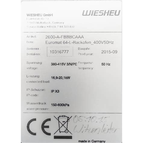 Piec Konwekcyjno Parowy WIESHEU Euromat L