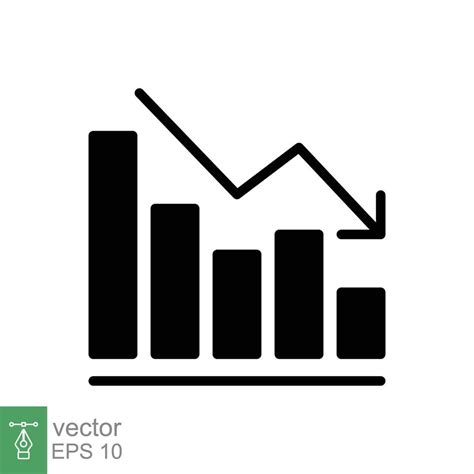 Graph Down Reduce Progress Glyph Icon Simple Solid Style Efficiency Decrease Graphic Finance