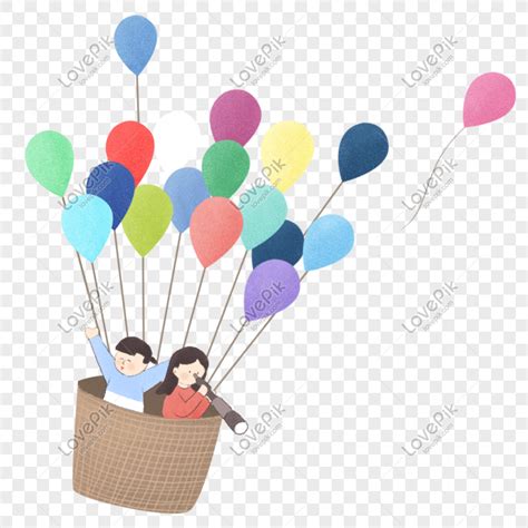 뜨거운 공기 풍선 타고 어린 소녀 이미지 사진 401299824 무료 다운로드