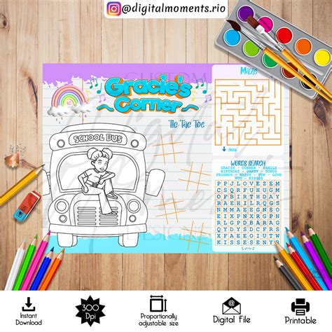 Gracies Corner 11x85 Activity Sheet Digital Design Instant Downlo Digital Moments Rio