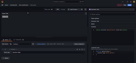 Unable To Perform Simple Hello World With Dynamic Text Plugin Grafana