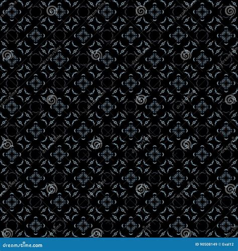 Seamless Texture With 3d Rendering Abstract Fractal Blue Pattern Stock Illustration