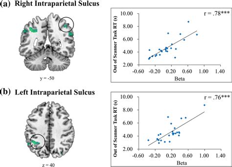 relative signal strength between brain responses of arithmetic word