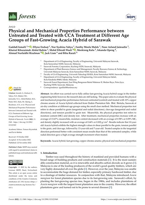 PDF Physical And Mechanical Properties Performance Between Untreated