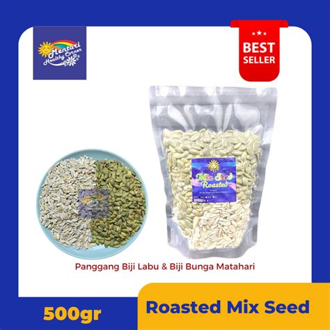 Jual Roasted Mix Seed 500gr Mix Biji Labu Biji Matahari Panggang
