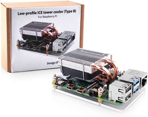 Geeekpi Raspberry Pi Cooling Fan Raspberry Pi Ultra Thin Ice Tower Cooler Pwm Cooling Fan With