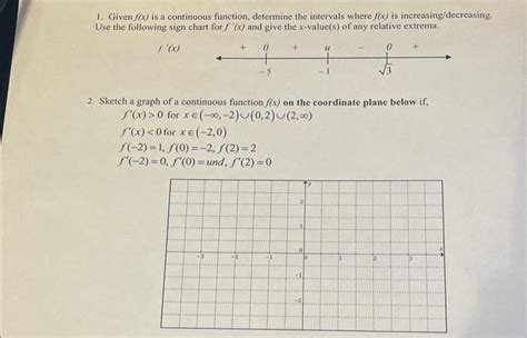 solved 1 given f x is a continuous function determine the