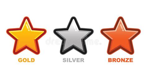 Colección De Ejemplo Plano Del Vector De La Medalla Del Plata Del Oro Y